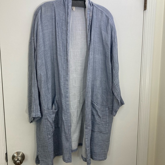 Eileen Fisher | Jackets & Coats | Eileen Fisher Longline Cotton Gauze ...